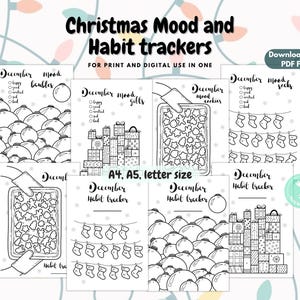 Christmas Mood Habit Tracker: Printable Journal Template (PDF Pattern ...