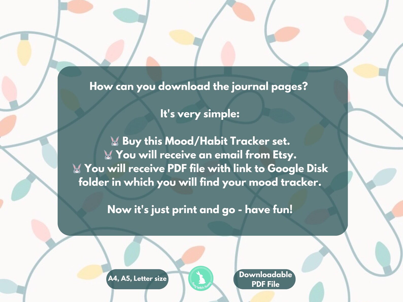 Christmas Mood Habit Tracker: Printable Journal Template (PDF Pattern ...