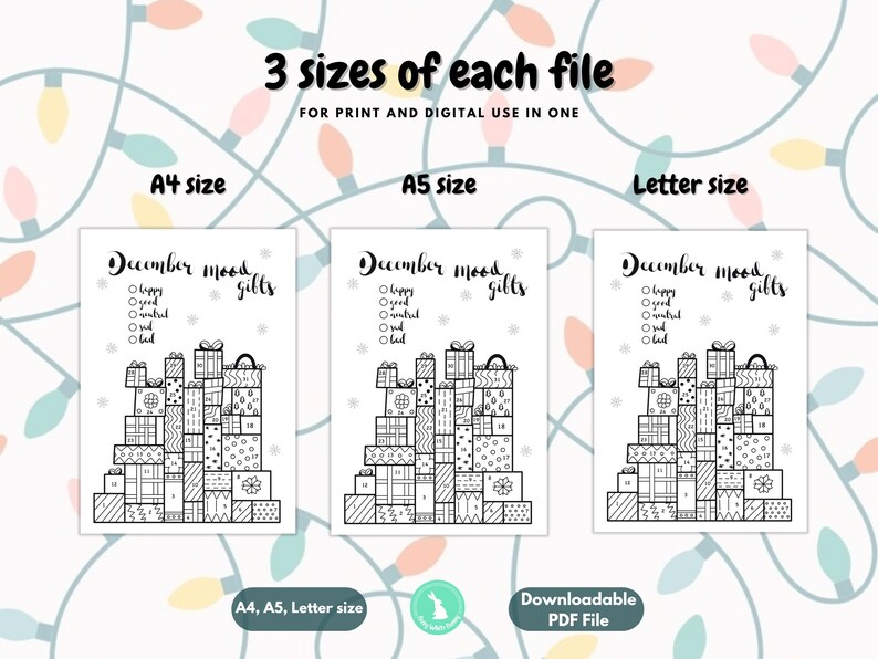 Christmas Mood & Habit Tracker PRINTABLE Journal Page Planner Page ...