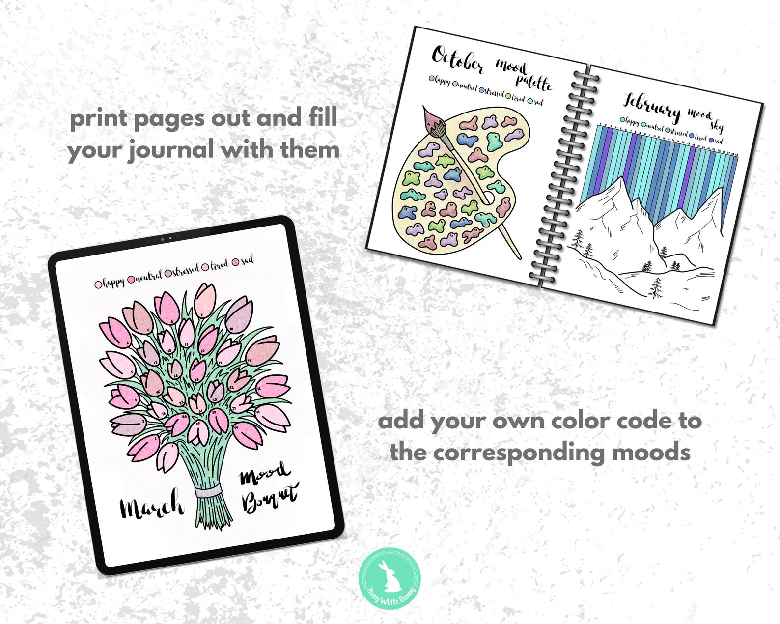 Creative MOOD Tracker, Premade Bullet Journal Template, Printable ...