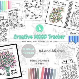 Creative MOOD Tracker, Premade Bullet Journal Template, Printable ...