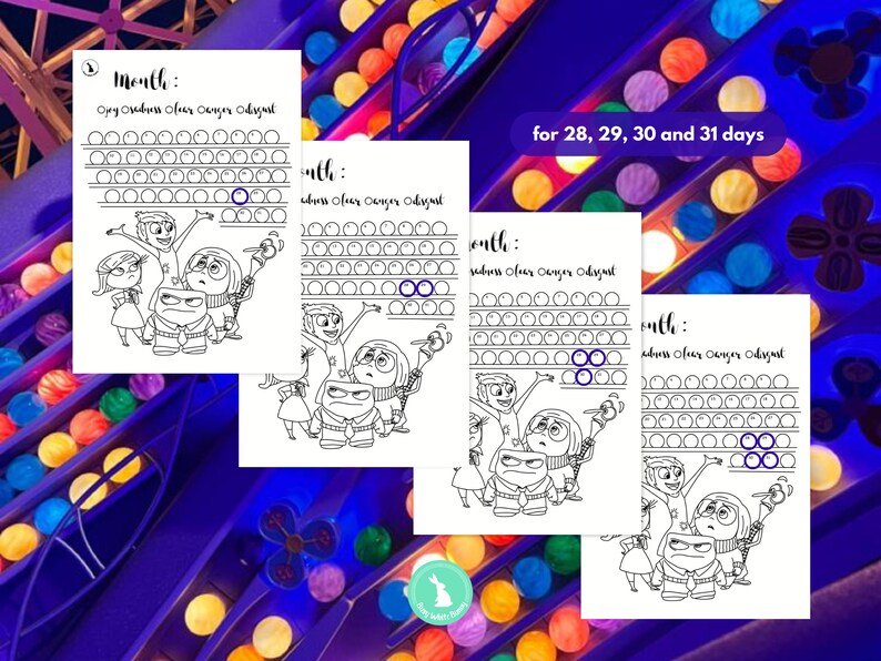 Inside Out Mood Tracker: Printable Emotion Regulation (digital Download ...