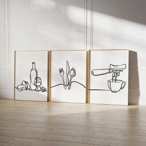 Kitchen Print Set of 3 PRINTABLE | Kitchen Wall Art | Kitchen Gallery ...