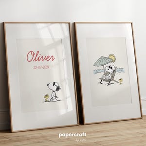 Custom Nursery Poster, Personalized Wall Art for Kids, Snoopy Poster ...