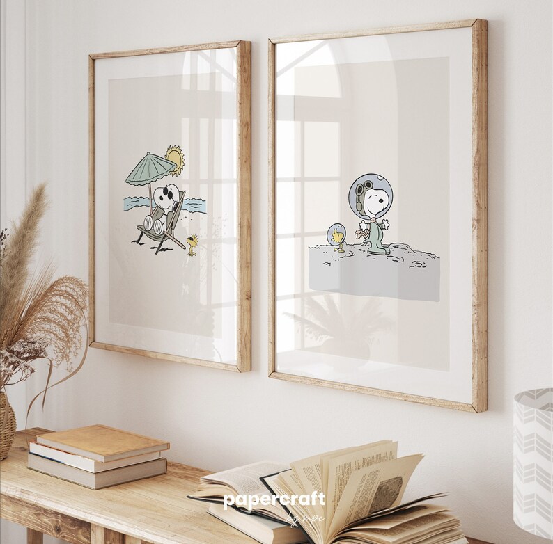 Nursery Poster, Wall Art for Kids. Snoopy Set, Wall Art, Digital Print ...