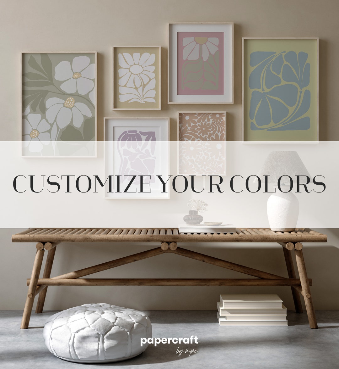 Colorful Wall Art Set of 6 Boho Prints, Digital Download, Printable Set ...