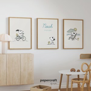Custom Nursery Poster, Personalized Wall Art for Kids, Snoopy Poster ...