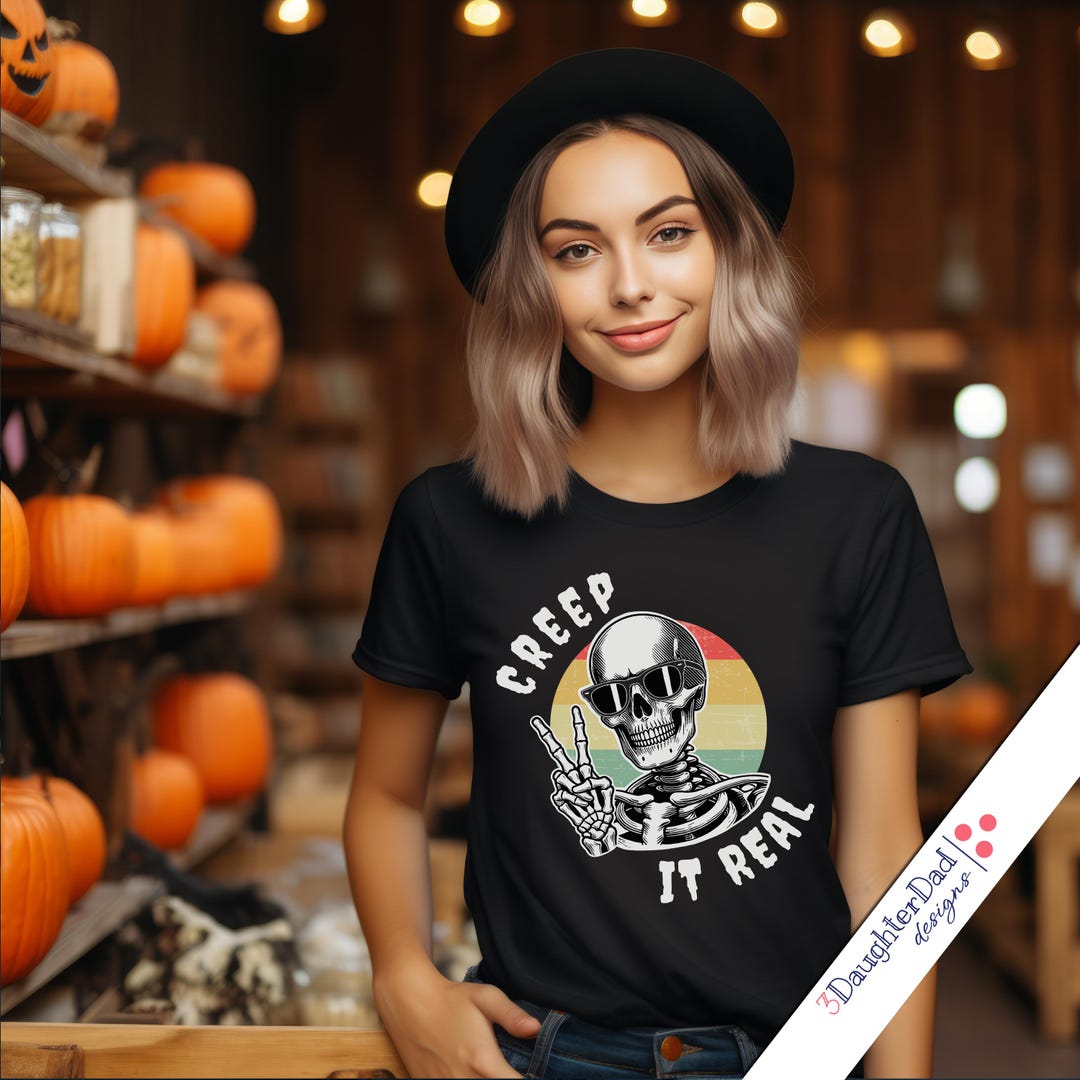 Creep It Real Skeleton Peace Sign Halloween Shirt - Etsy