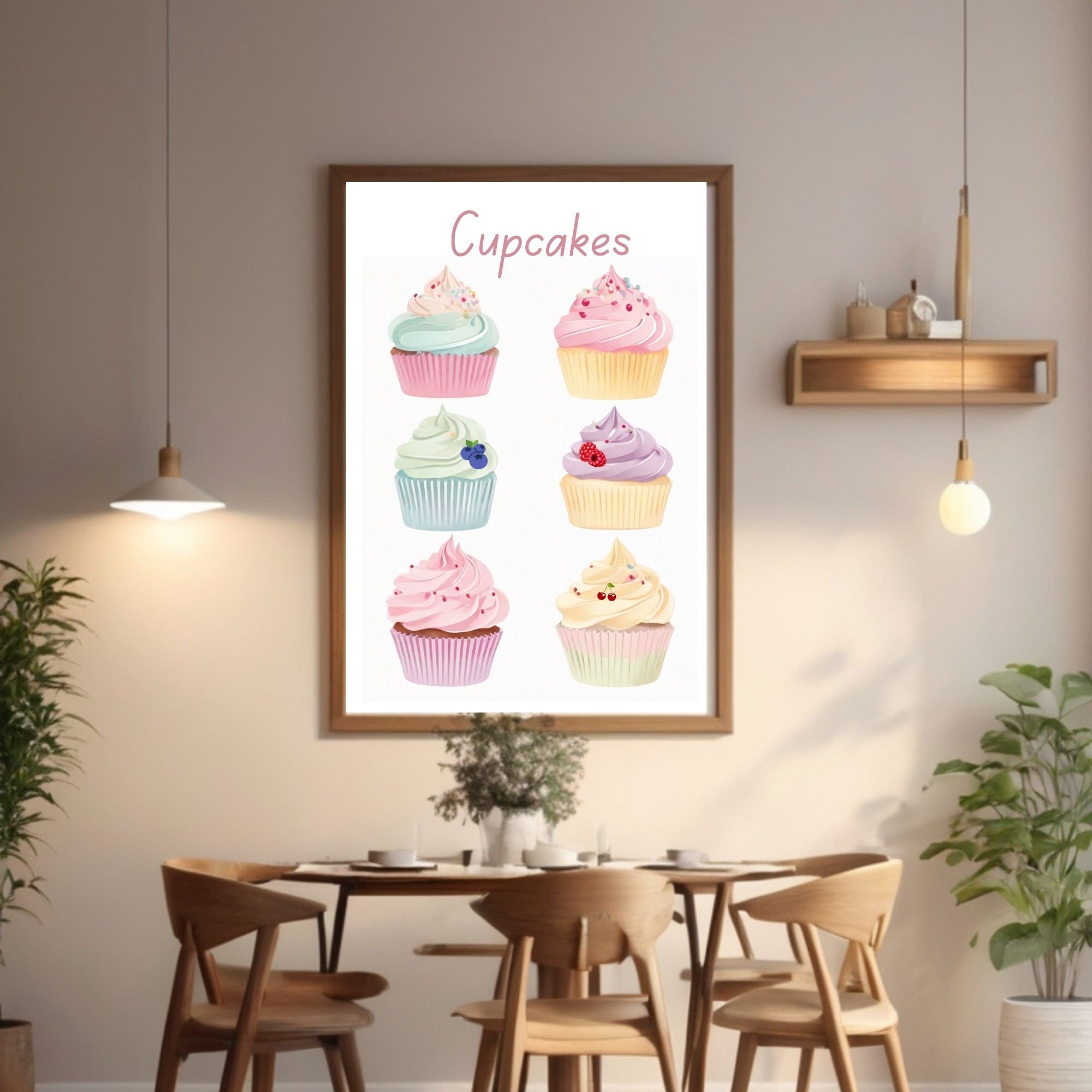 Cupcakes Wall Art, Digital Printable, Cupcakes Poster, Kitchen Art ...