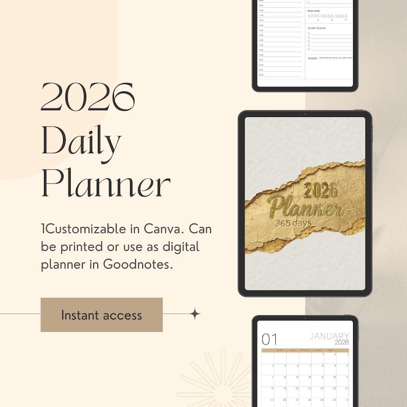 2026 Daily Planner Printable, Minimal Daily Schedule - Etsy