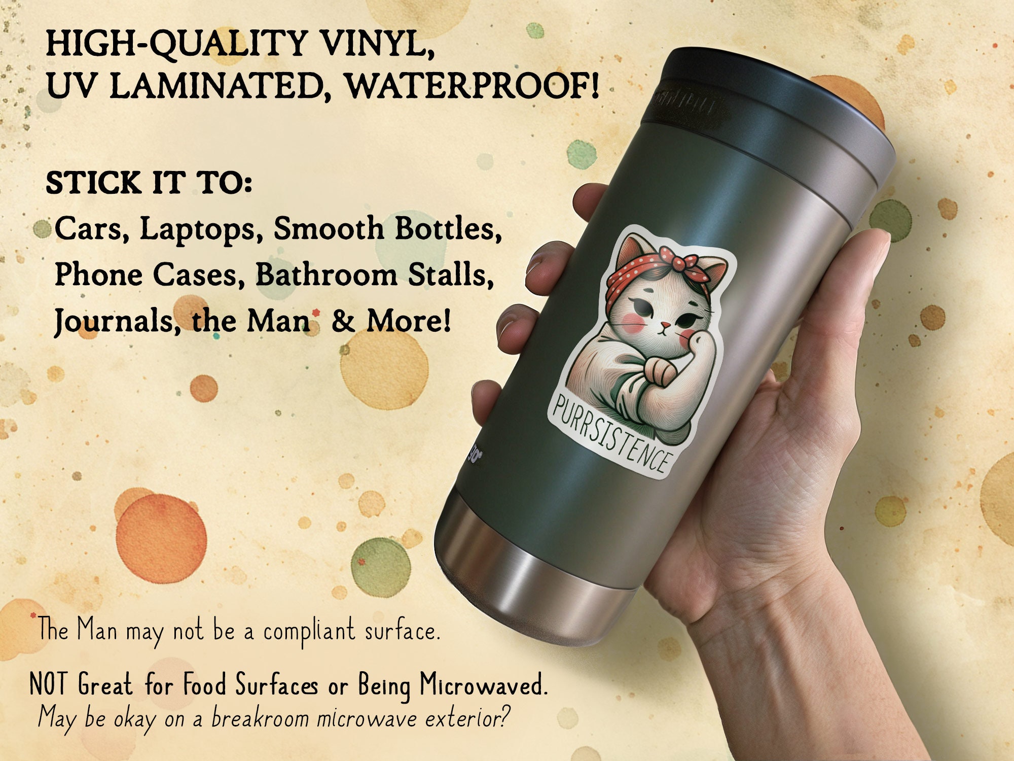 Rosie the Riveter Feminist Sticker Persistence Women's Rights Feminism ...