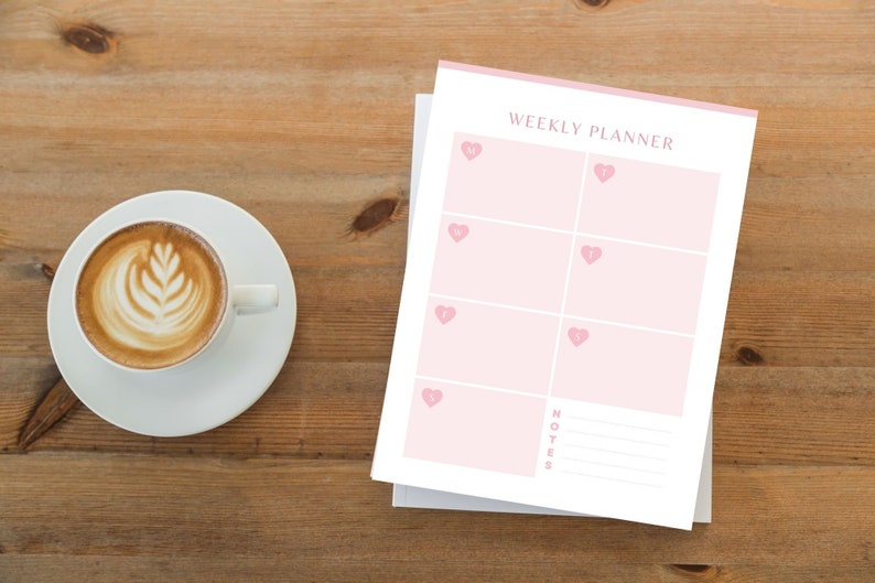 Weekly Planner Printable, Instant Download, Coquette Pink Planner ...