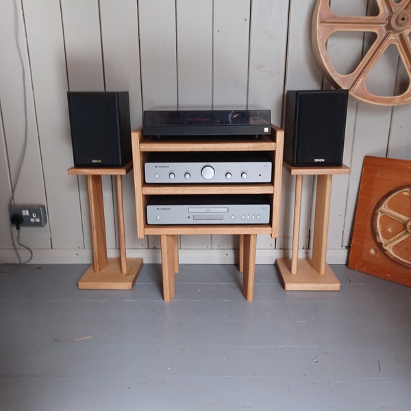 Solid Oak Hifi Cabinet - Etsy UK