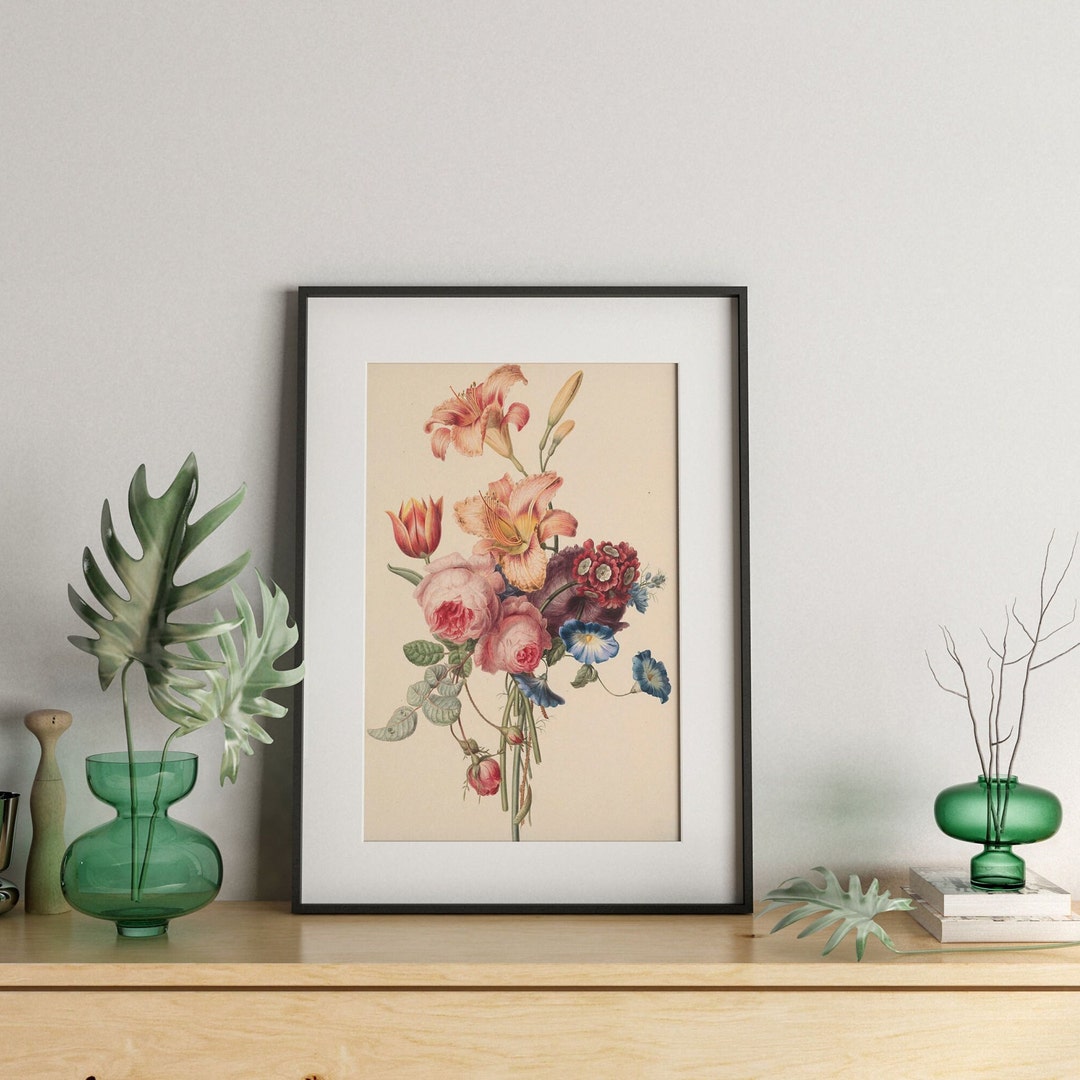 Vintage Flowers Poster, Victorian Art, Modern Minimalist Poster - Etsy