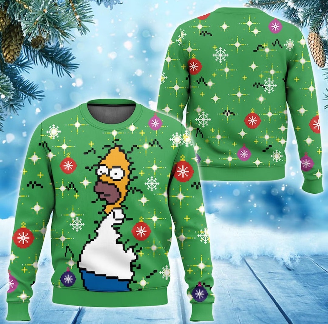 Homer Bush Meme the Simpsons Ugly Christmas Sweater Xmas - Etsy