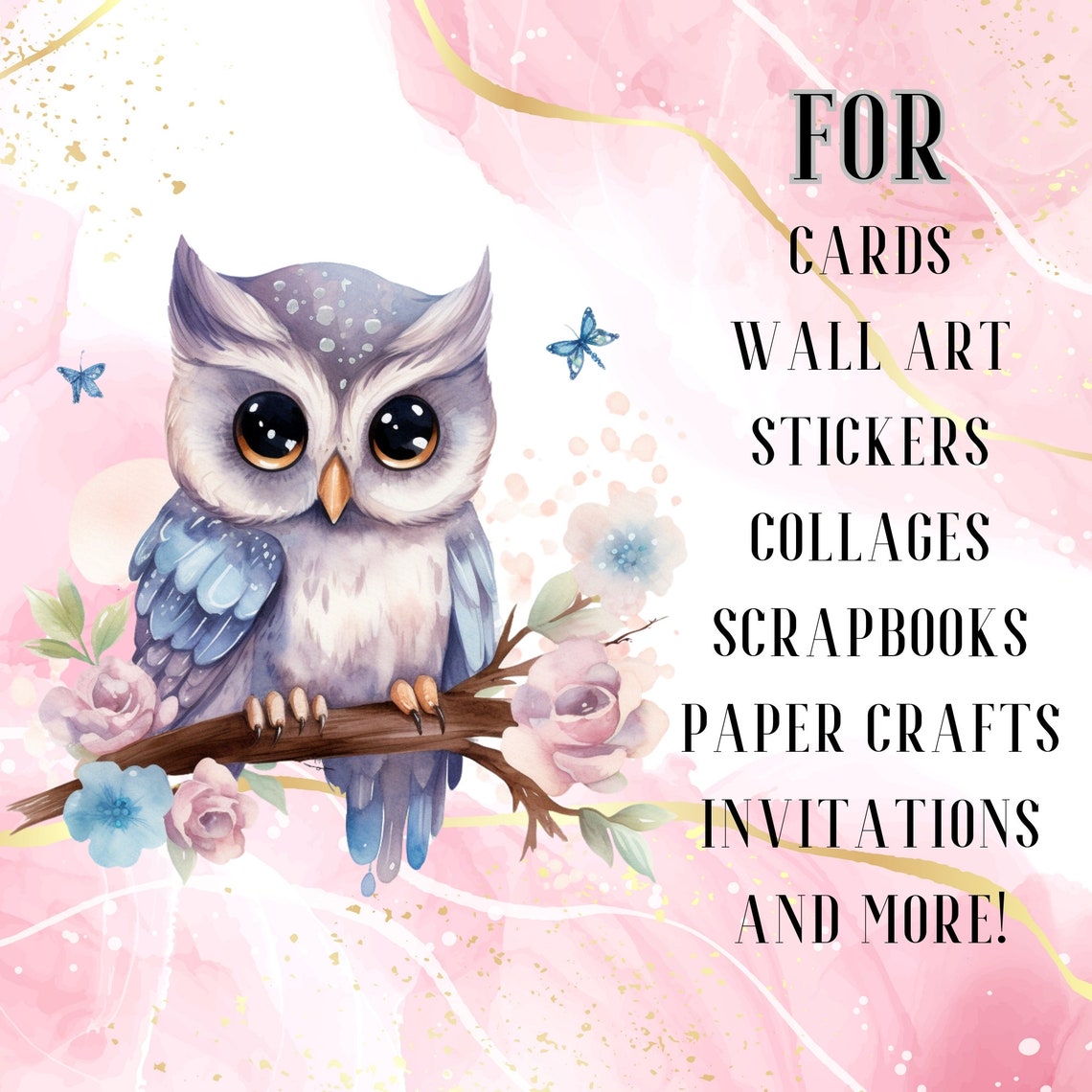 Watercolor Baby Owl PNG Bundle,cute Owl Png,cute Bird Nursery Png,cute ...