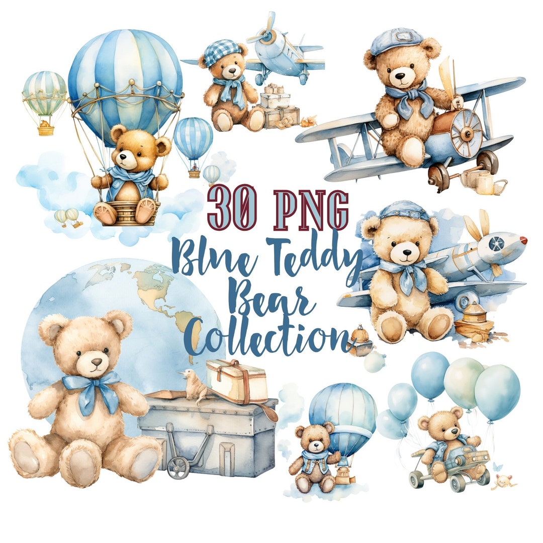 Blue Teddy Bear Clipart,blue Teddy Bear Png,teddy Bear Illustrations ...