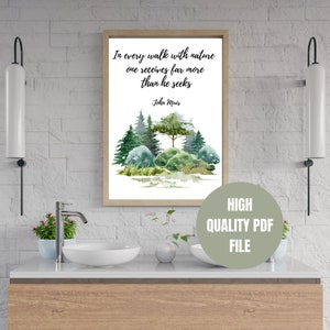 John Muir Quote,in Every Walk With Nature,john Muir Wall Art,nature ...
