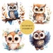 Watercolor Baby Owl PNG Bundle,cute Owl Png,cute Bird Nursery Png,cute ...
