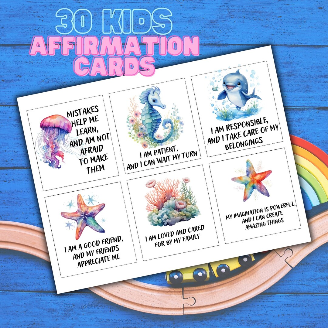 30 Kids Affirmation Cards Printable,positive Affirmation Cards for Kids ...
