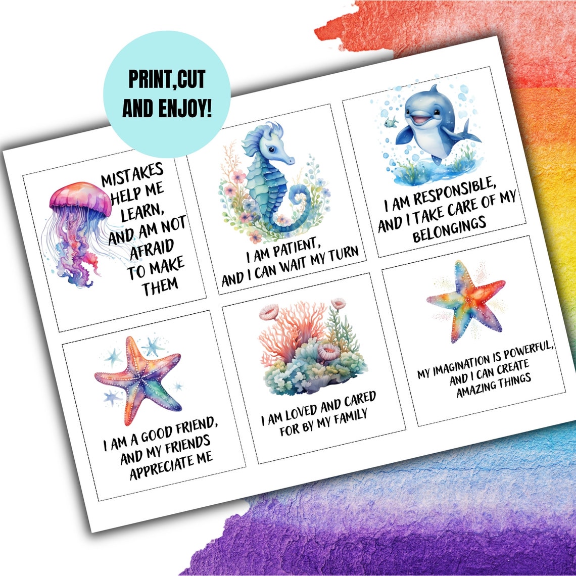 30 Kids Affirmation Cards Printable,positive Affirmation Cards for Kids ...