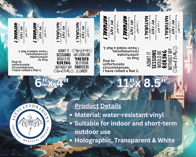 Nat 1 Sticker Sheets Dnd Stickers Dnd Classes Dungeons and Dragons ...