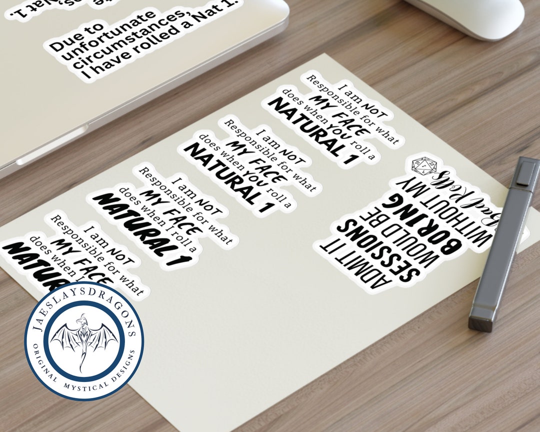 Nat 1 Sticker Sheets Dnd Stickers Dnd Classes Dungeons and Dragons ...