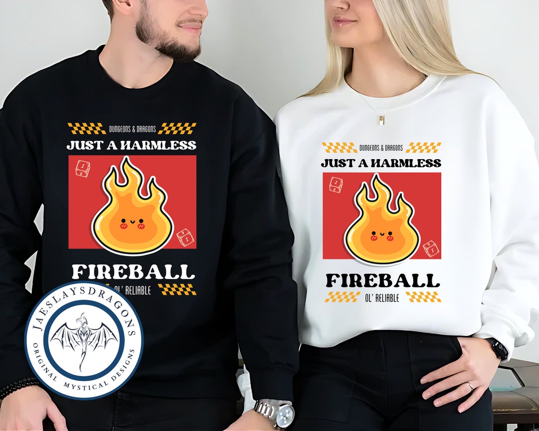 Just a Harmless Fireball Sweater Dnd Hoodie D20 Dice Dnd Dice Dimension ...