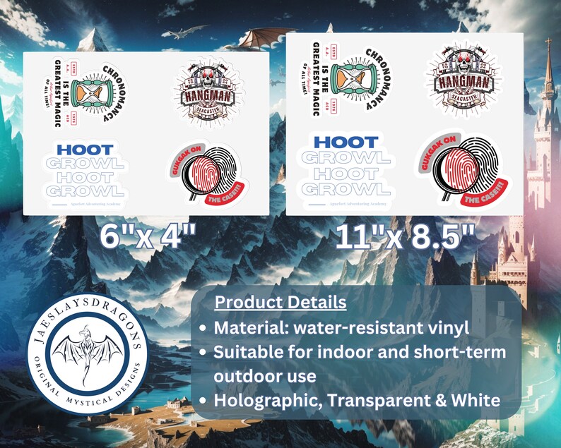 Fantasy High Sticker Sheets Dnd Stickers Dimension 20 Dungeons and ...