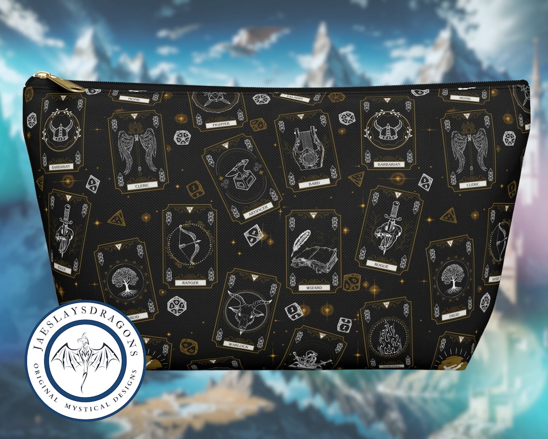 Tarot Card Dnd Classes Zippered Pouch D20 Dungeons and Dragons Pouch ...
