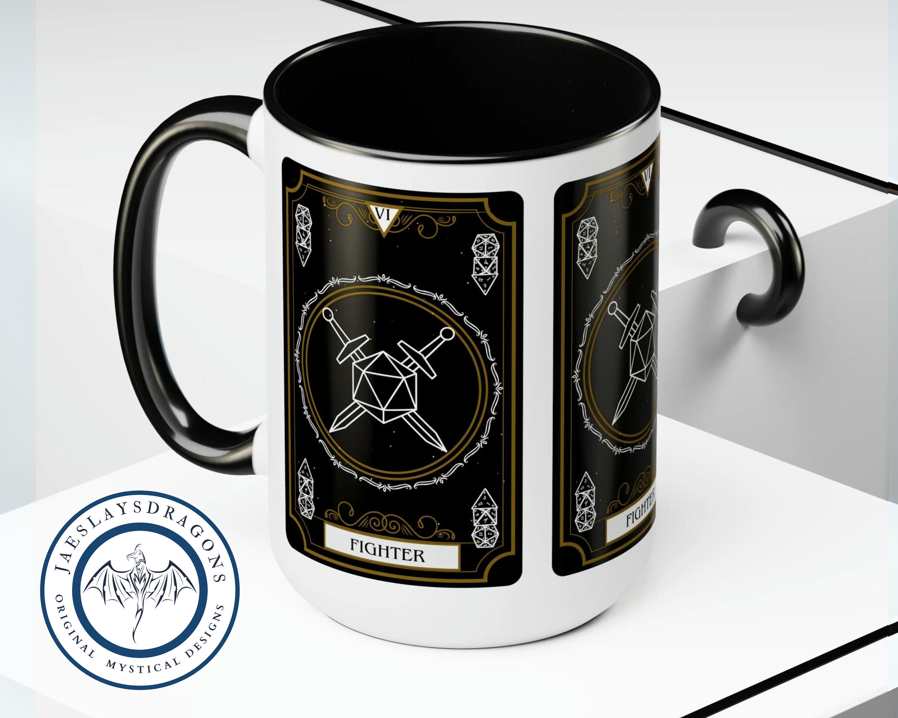 Fighter Tarot Card Dnd Mug, Dungeon Master Cup, Dungeon Master Mug, Dnd ...