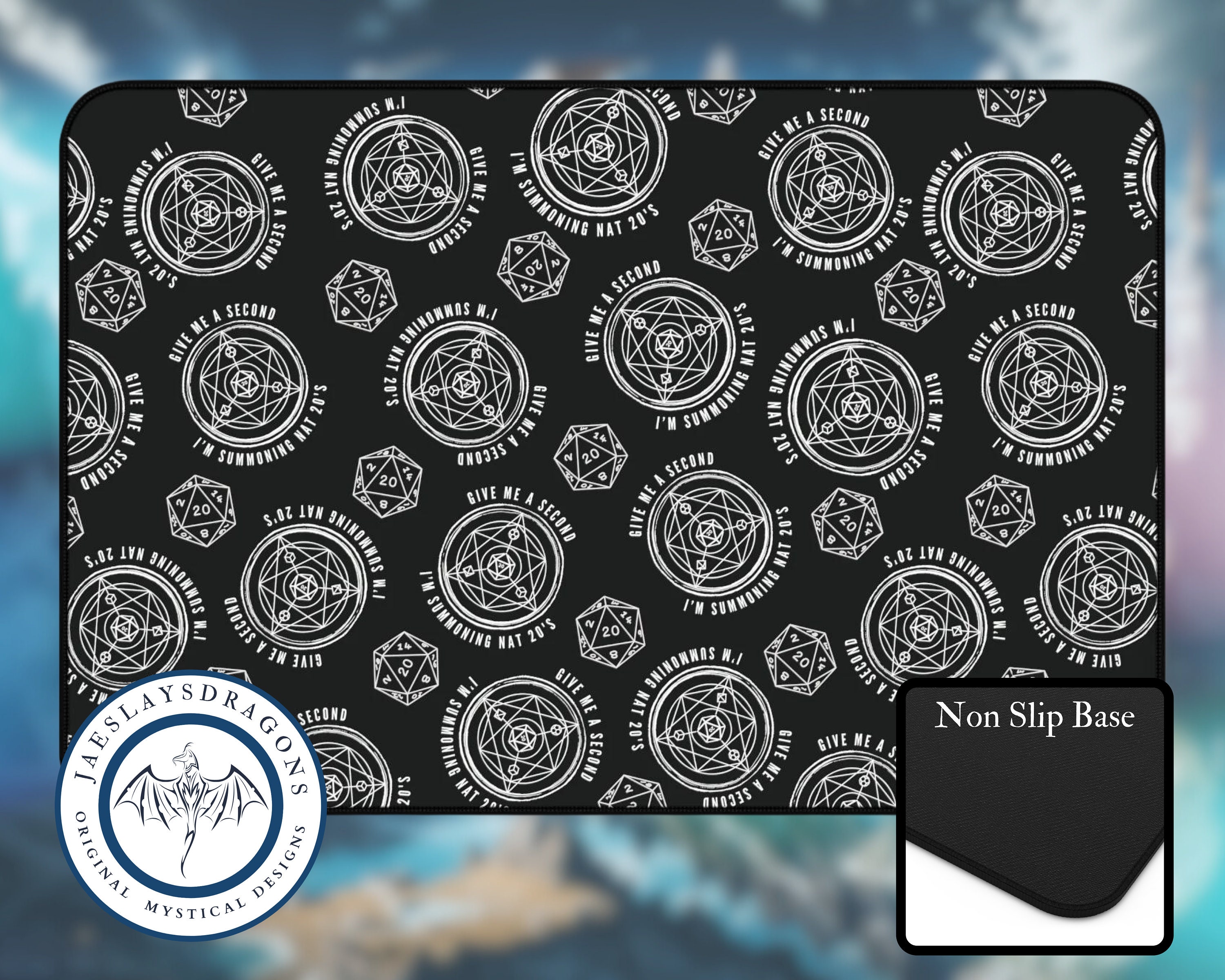 Summoning Nat 20's Dnd Desk Mat D20 Dungeons and Dragons Desk Mat Dnd ...