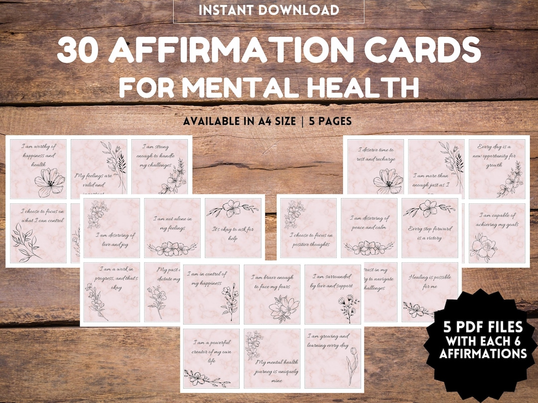 Affirmation Cards Printable, Affirmation Cards Mental Health ...