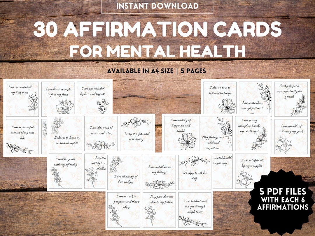 Affirmation Cards Printable, Affirmation Cards Mental Health ...