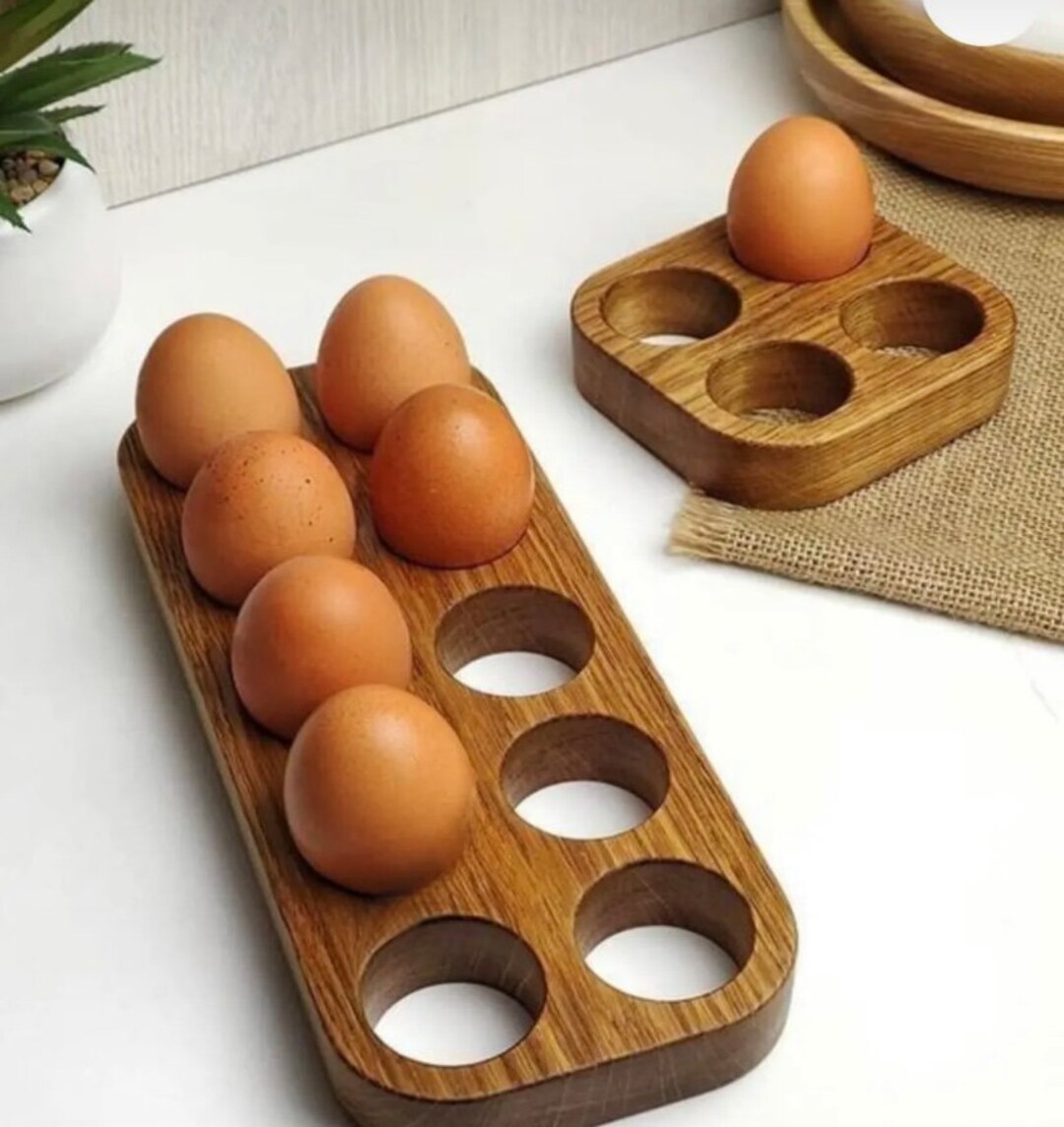 Handmade Wooden Egg Holder. Wooden Egg Tray. Wood Egg Storage ...
