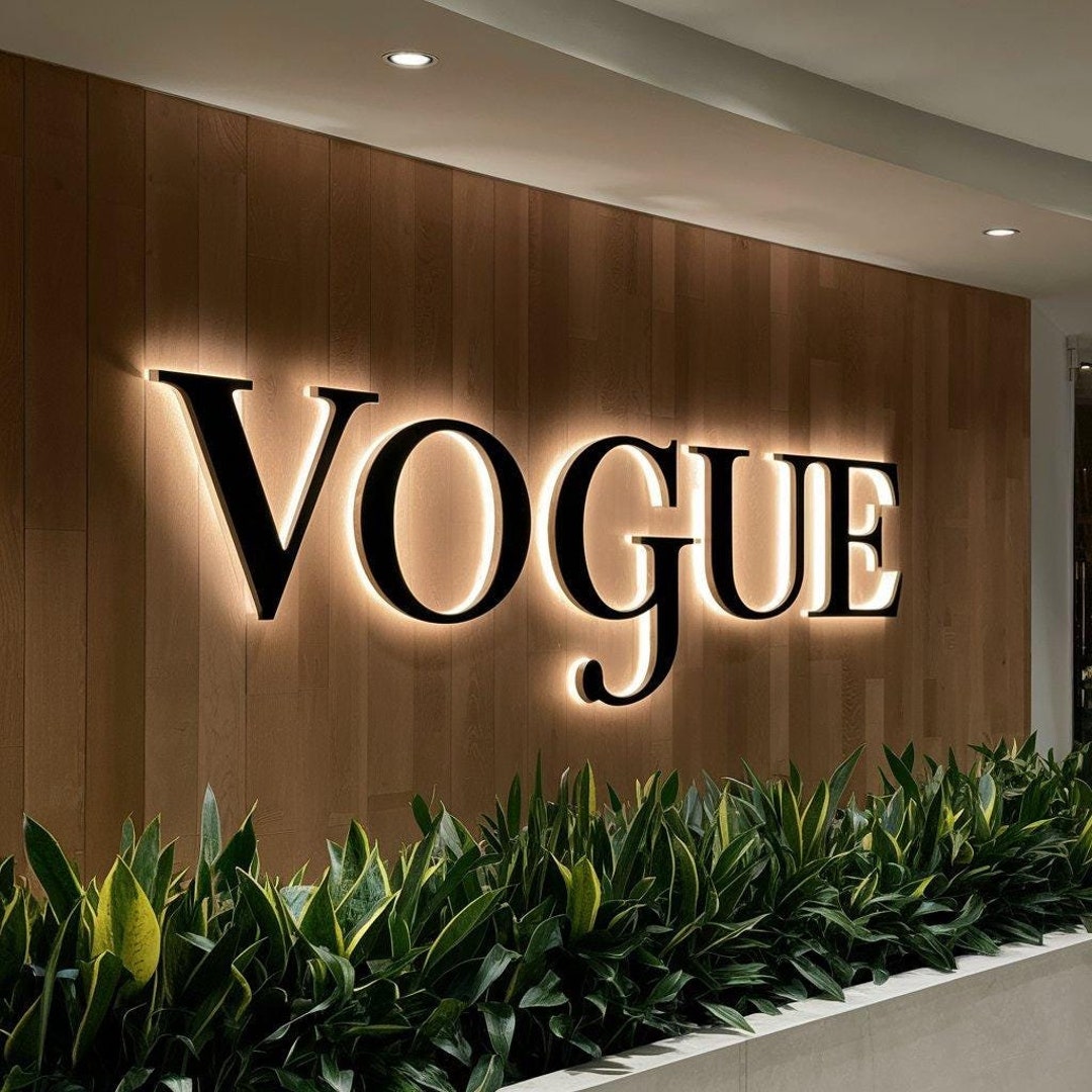 Wall Logo Sign Custom Backlit Sign Backlit Business Sign Laser Cut Sign ...