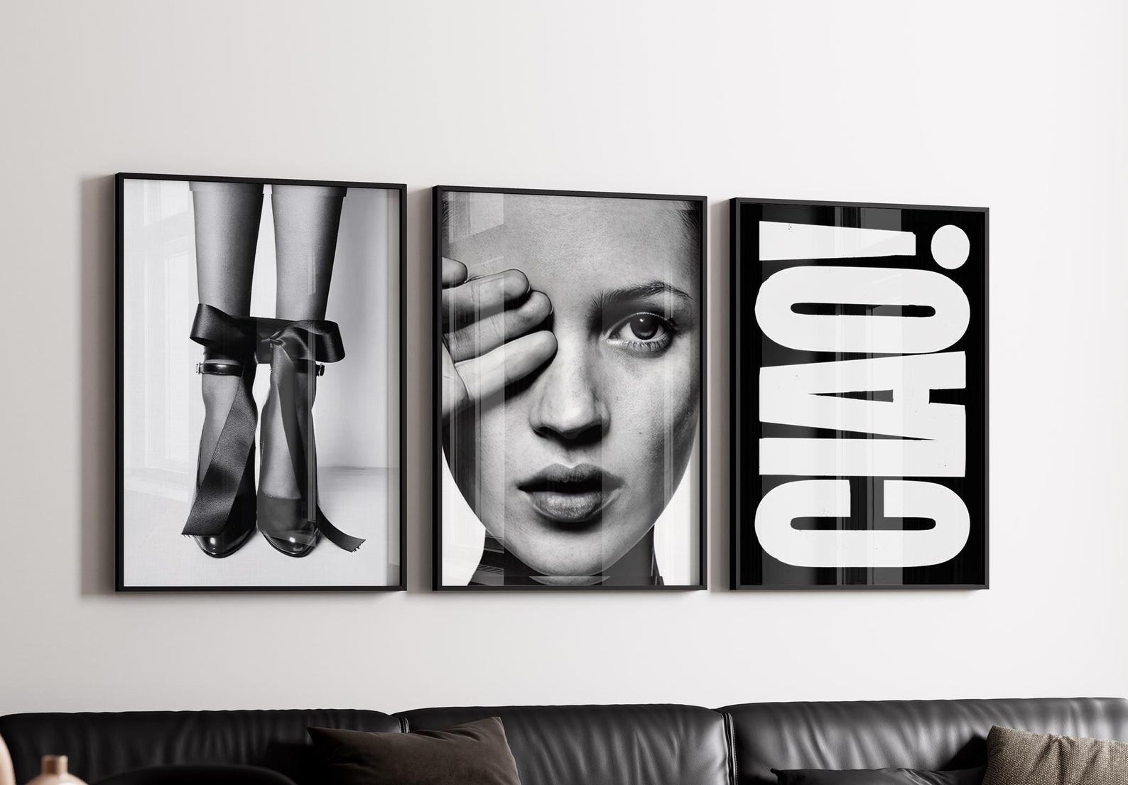 Bundle of 9 Luxury Posters Designer Wall Art Canvas Black and White ...