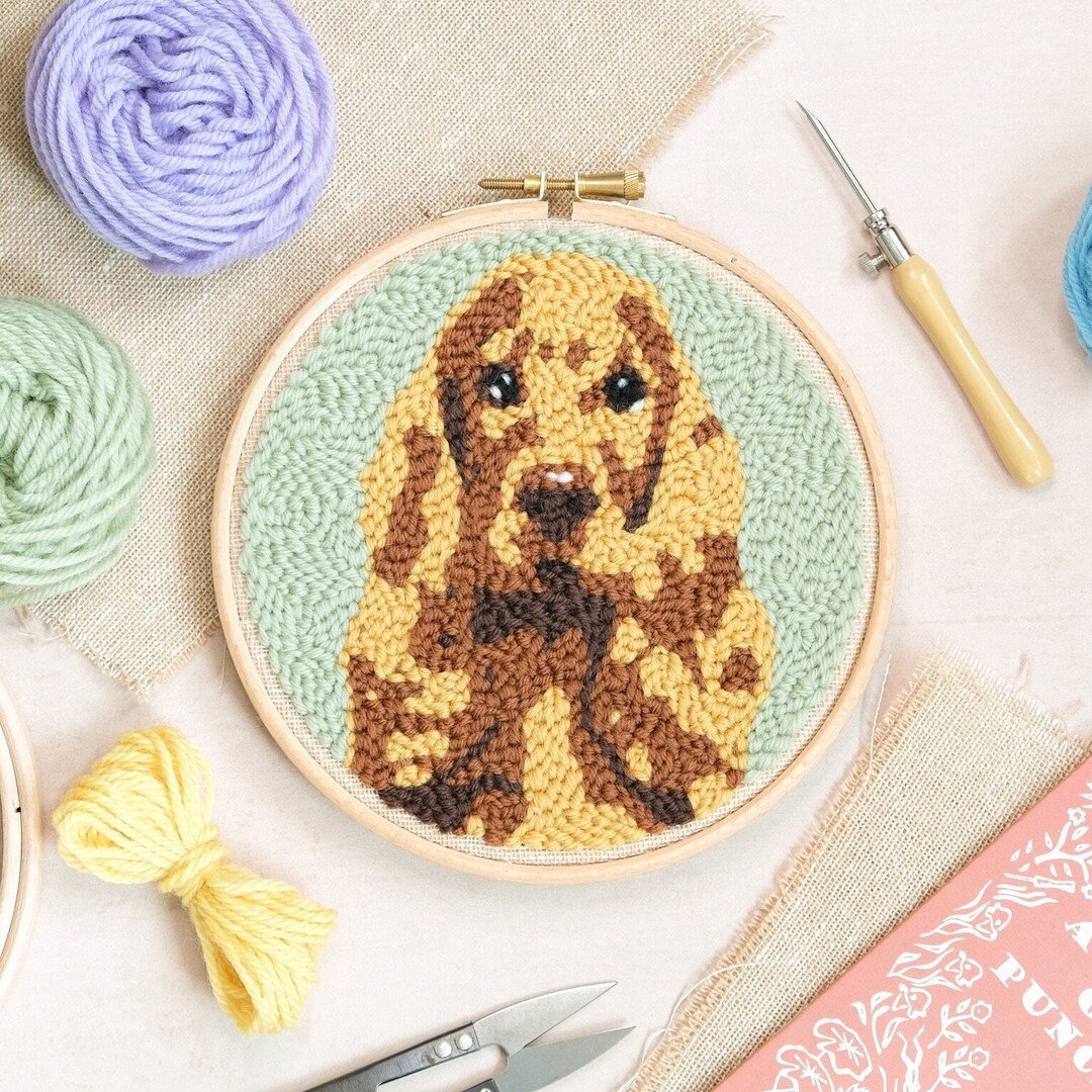 Personalised Dog Punch Needle Kit | Crafting Kit | Pet Portrait ...