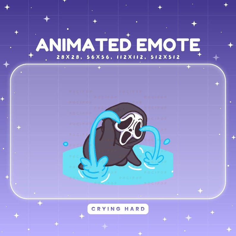 Ghost Cry Emotes Animated, Twitch Crying Hard Streamer Vtuber Chat ...