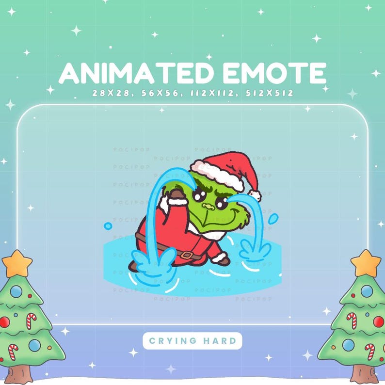 Christmas Grinch Cry Emotes Animated, Twitch Crying Hard Streamer ...