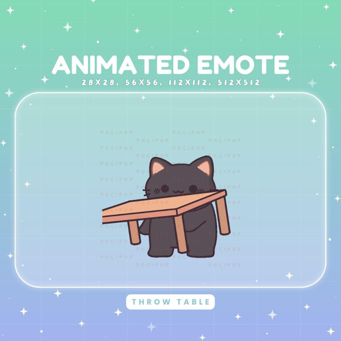 Cat Black Throw Table Emote Twitch, Animated Mad Emotes Angry Streaming ...