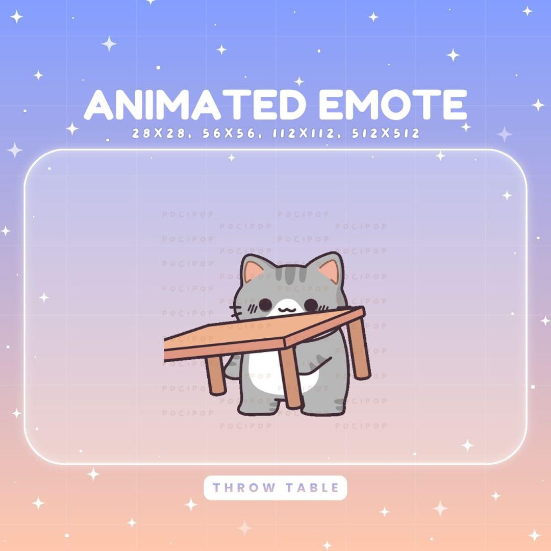 Cat Grey Throw Table Emote Twitch, Animated Mad Emotes Angry Streaming ...