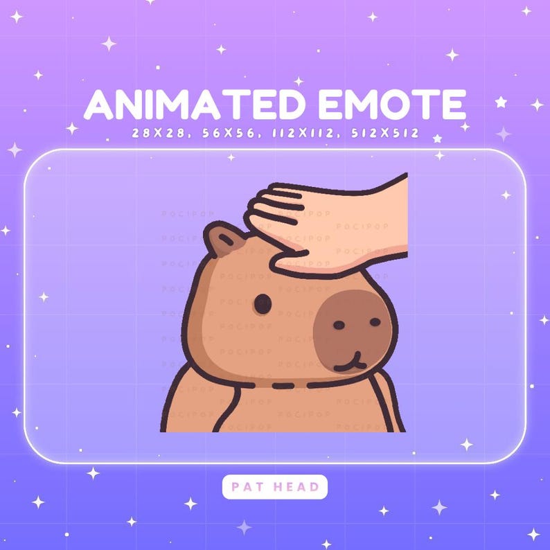 Capybara Twitch Emotes Animated, Pat Head Streamer Vtuber Livestreaming ...