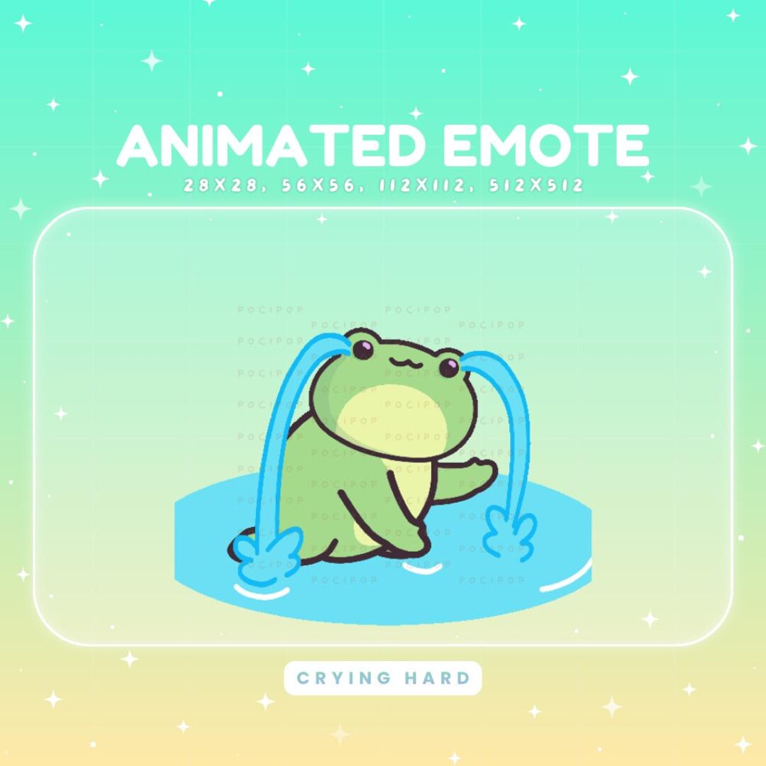 Frog Cry Emotes Animated, Twitch Crying Hard Streamer Vtuber Chat Alert ...