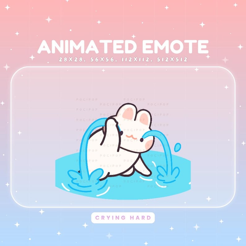 Bunny Cry Emotes Animated, Twitch Crying Hard Streamer Vtuber Chat ...