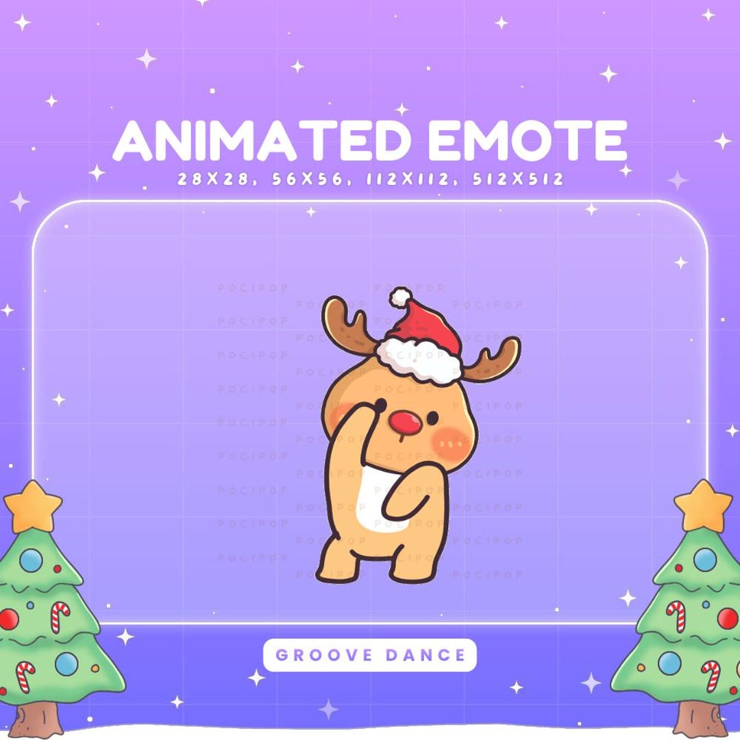 Reindeer Christmas Emote Animated, Twitch Groove Dancing Xmas Streaming ...
