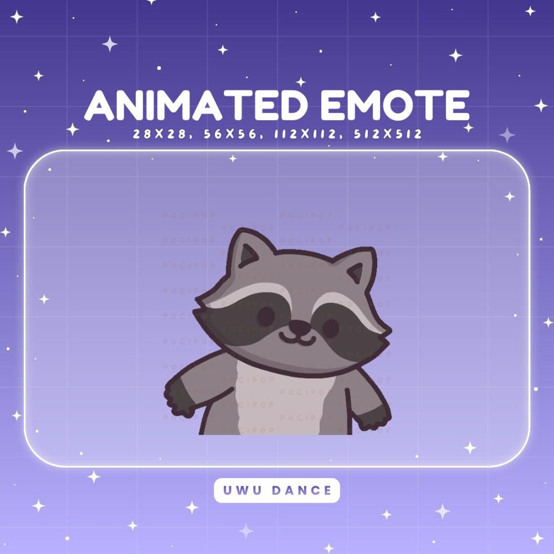 Animated Raccoon Twitch Emote, Uwu Dance (GIF + PNG Digital Download - Etsy