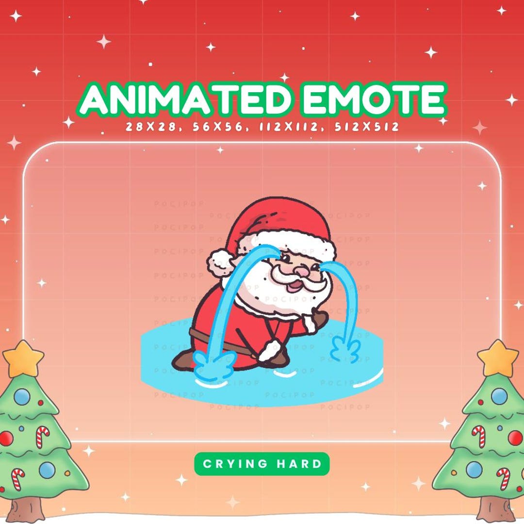 Christmas Santa Cry Emotes Animated, Twitch Crying Hard Streamer Vtuber ...