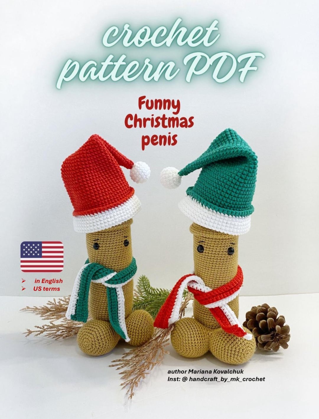 Funny Christmas Penis Crochet Pattern PDF Amigurumi Sexy Toys for Adult ...