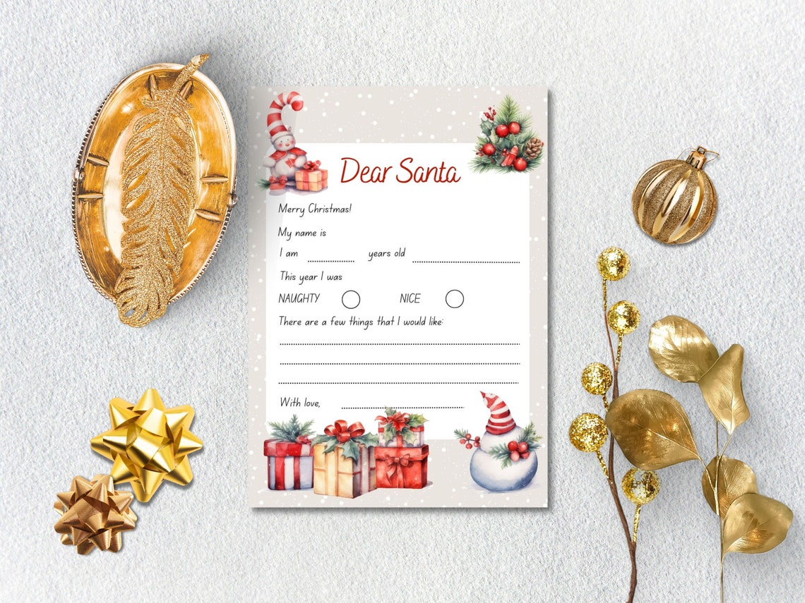 Letter to Santa Bundle Printable Easy to Print Letter to Santa Instant ...